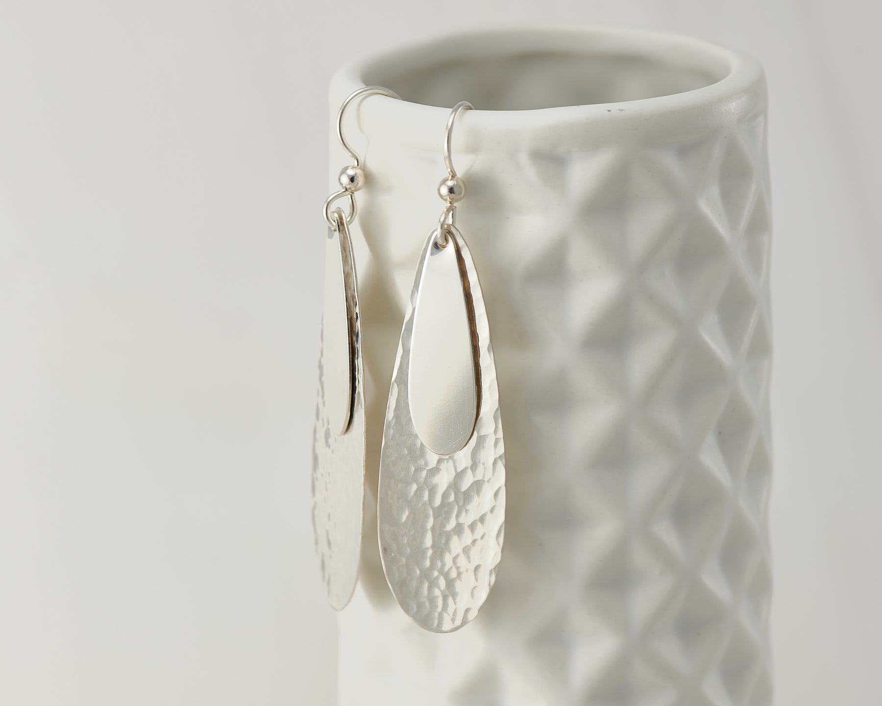 Silver Teardrops Earrings - Large & Small Teardrop Earrings - Artulia ...